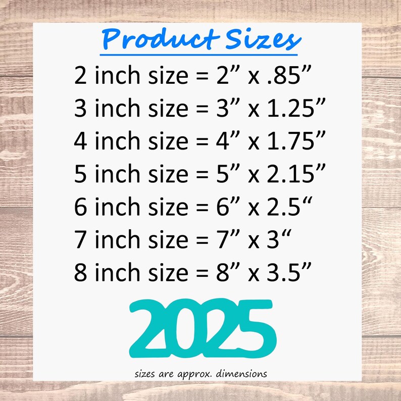 25 Pack - 2025 Paper Shapes, 2025 Paper Die Cuts, Paper 2025 Shapes ...