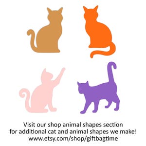 25 Pack - Paper Cat Shape, Cat Die Cut, Cat Cut Outs, Paper Cat Pawing ...