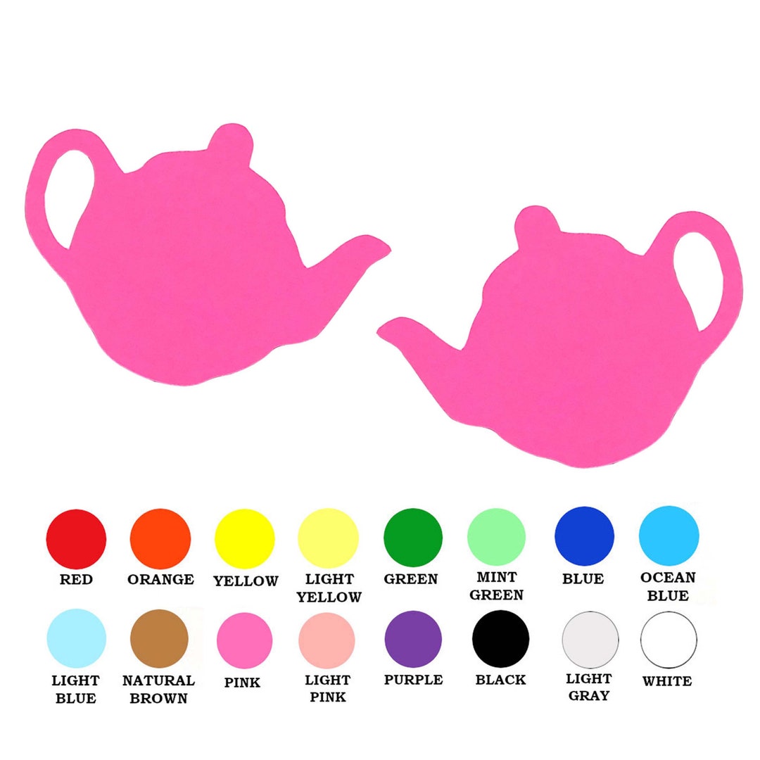 25 Pack - Paper Tea Pot Shapes, Tea Pot Paper Cut Out, Paper Tea Pot ...