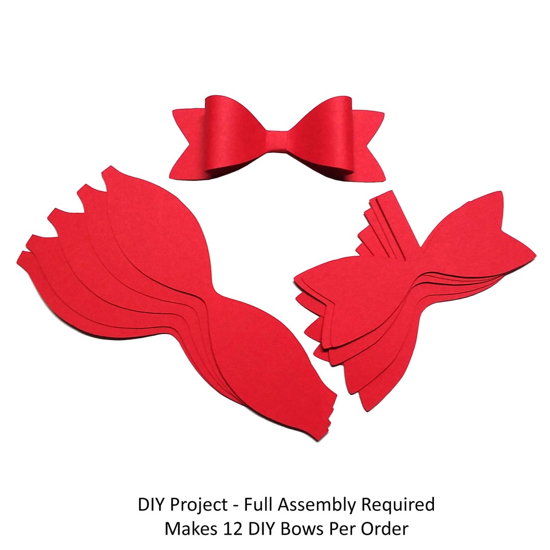 12 Pack - DIY Red Paper Bows, Red Paper Bows, DIY Paper Bows, Paper ...