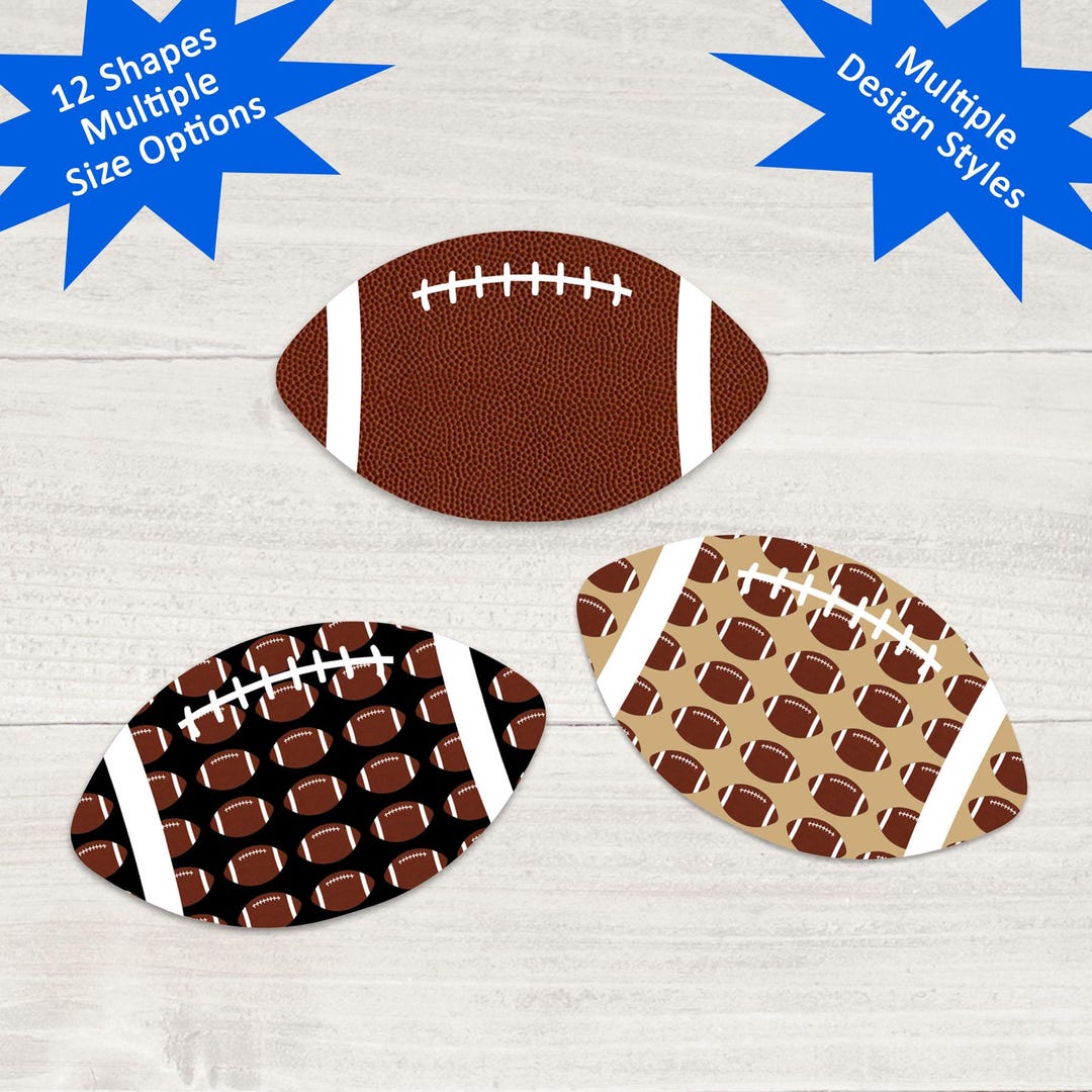 12 Pack - Paper Football Shapes, Football Shape Die Cuts, Sports Party ...