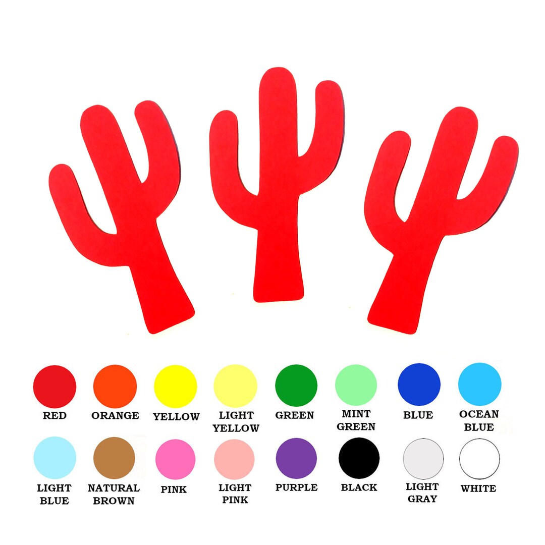 25 Pack - Paper Cactus Shape, Cactus Die Cut, Cactus Shape Cut Out ...
