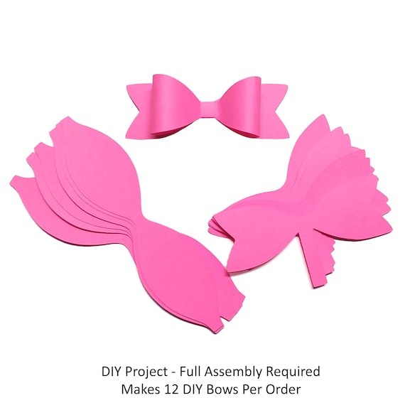 12 Pack DIY Pink Paper Bows Pink Paper Bows DIY Paper - Etsy