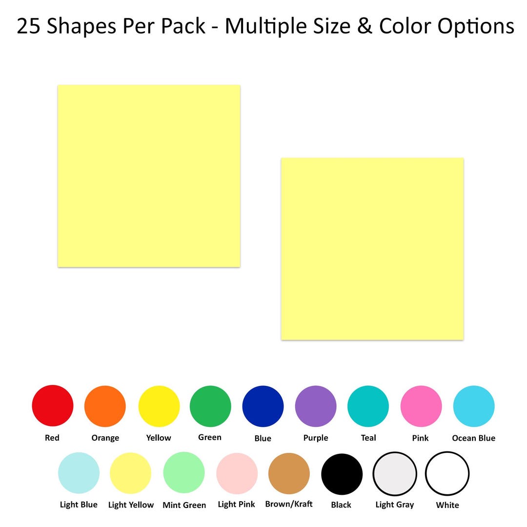 25 Pack - Paper Square Shapes, Paper Square Cut Outs, Square Paper Die ...