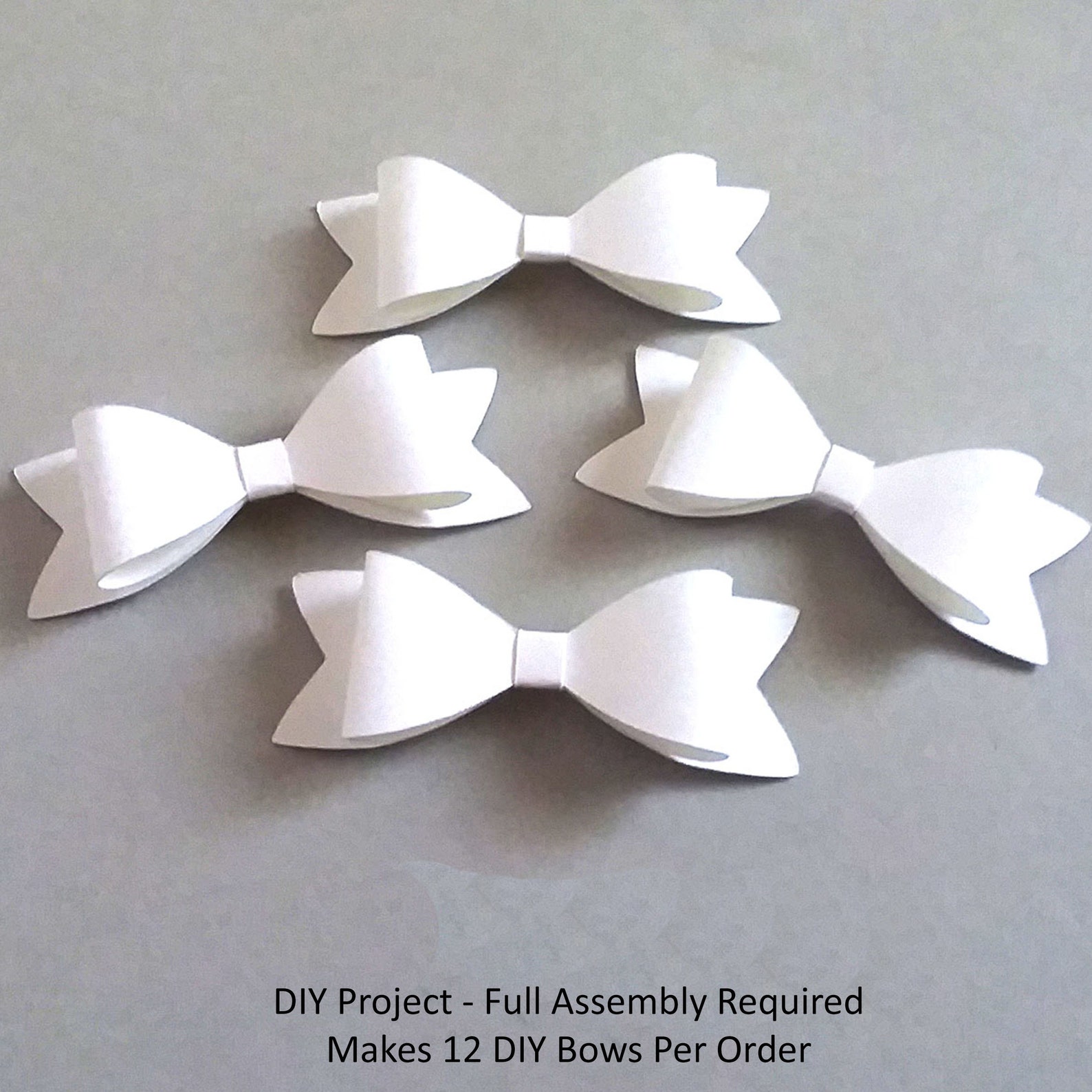 12 Pack DIY White Paper Bows White Paper Bows DIY Paper - Etsy