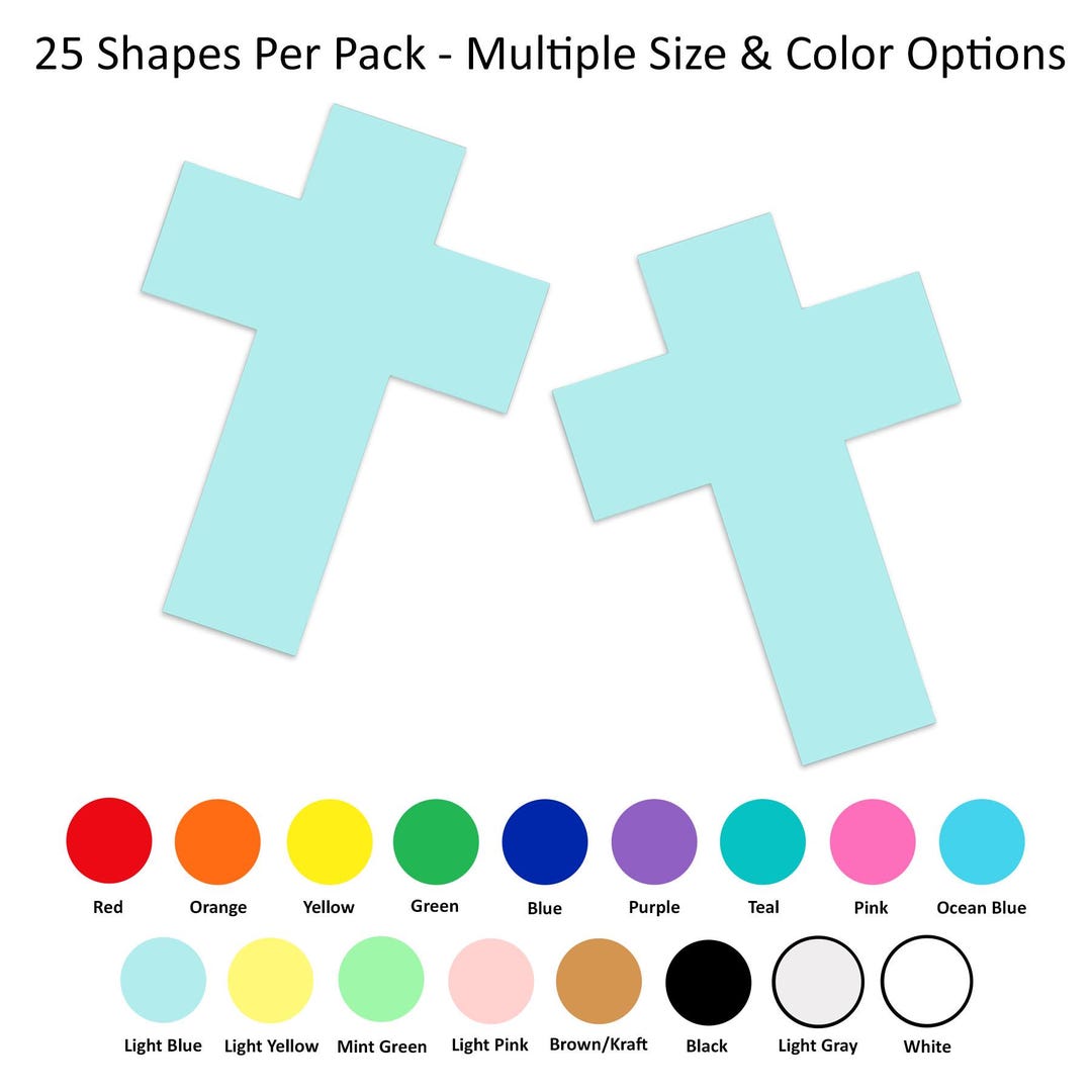 25 Pack - Paper Cross Shape, Paper Cross Cut Outs, Cross Die Cuts ...