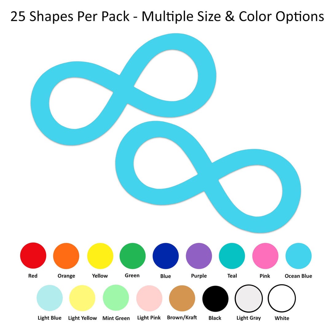 25 Pack - Paper Infinity Shape, Paper Infinity Cut Out, Infinity Die ...