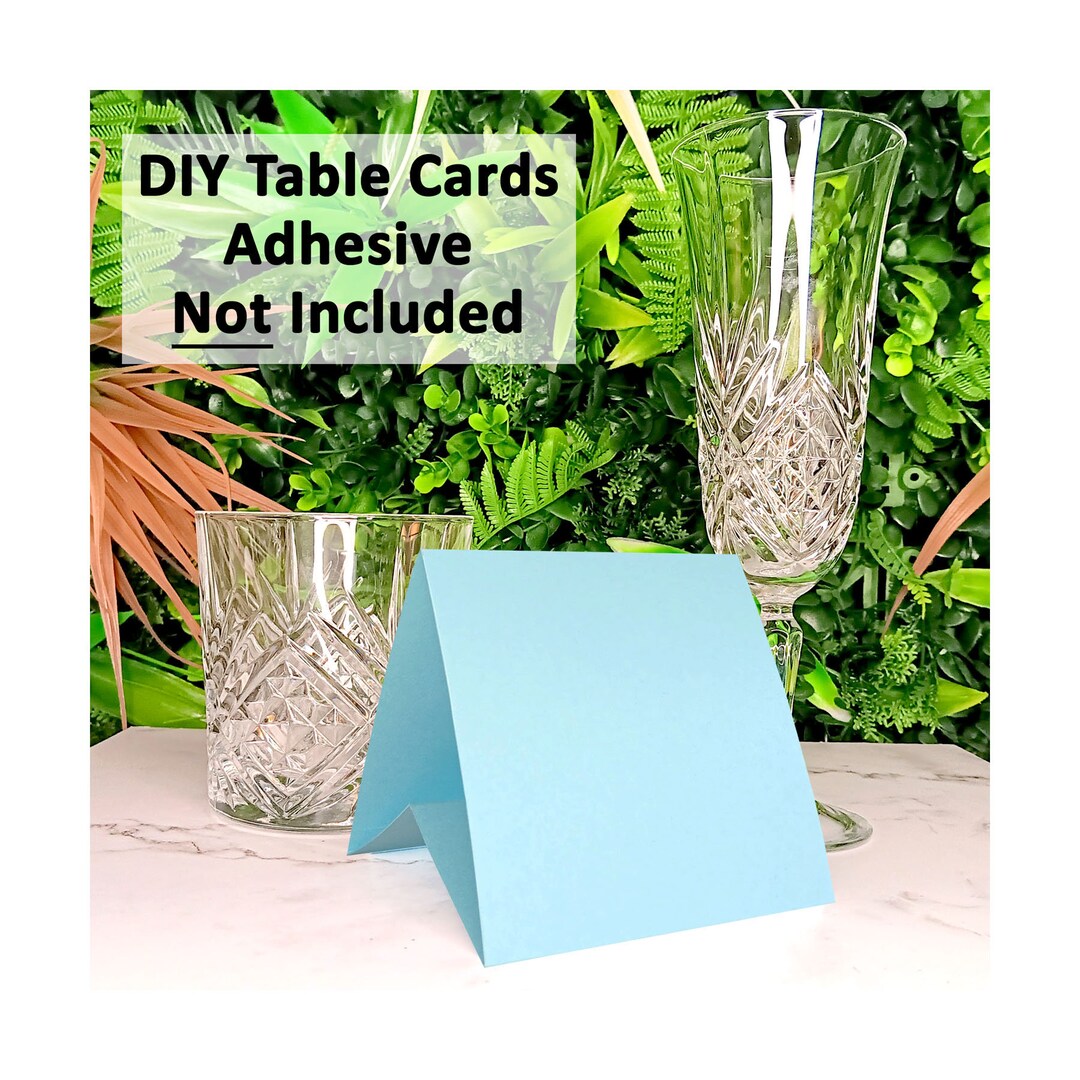 12 Pack: DIY Light Blue Table Cards, Blue Tent Cards, Blue Table Number ...