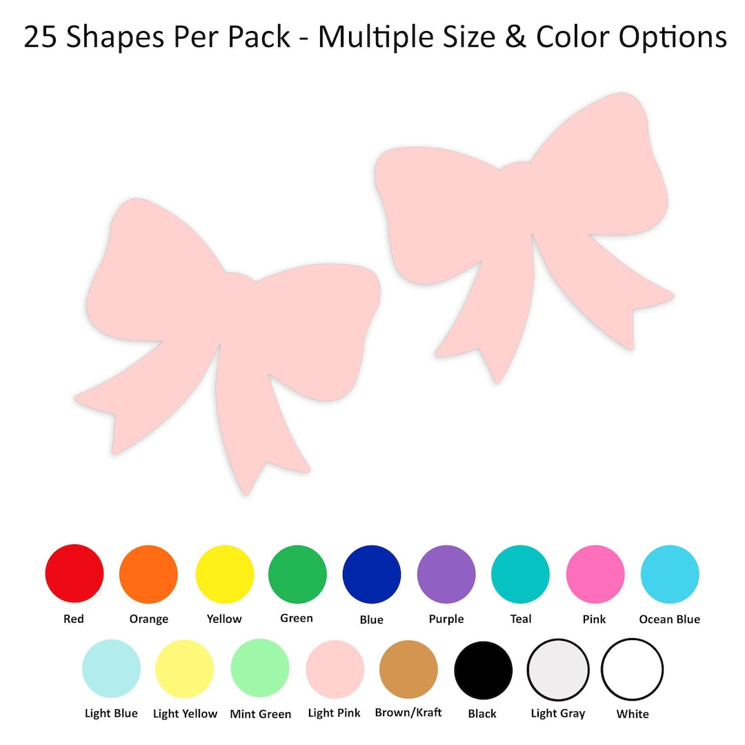 25 Pack - Paper Bow Shapes, Paper Bow Cut Outs, DIY Baby Shower, Baby ...