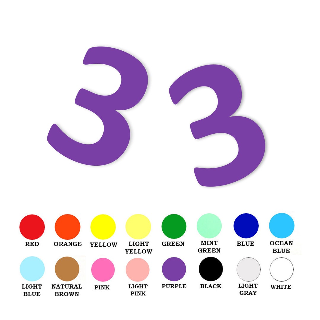 25 Pack - Paper Number 3 Shape, Paper Three Die Cut, Number Three Shape ...