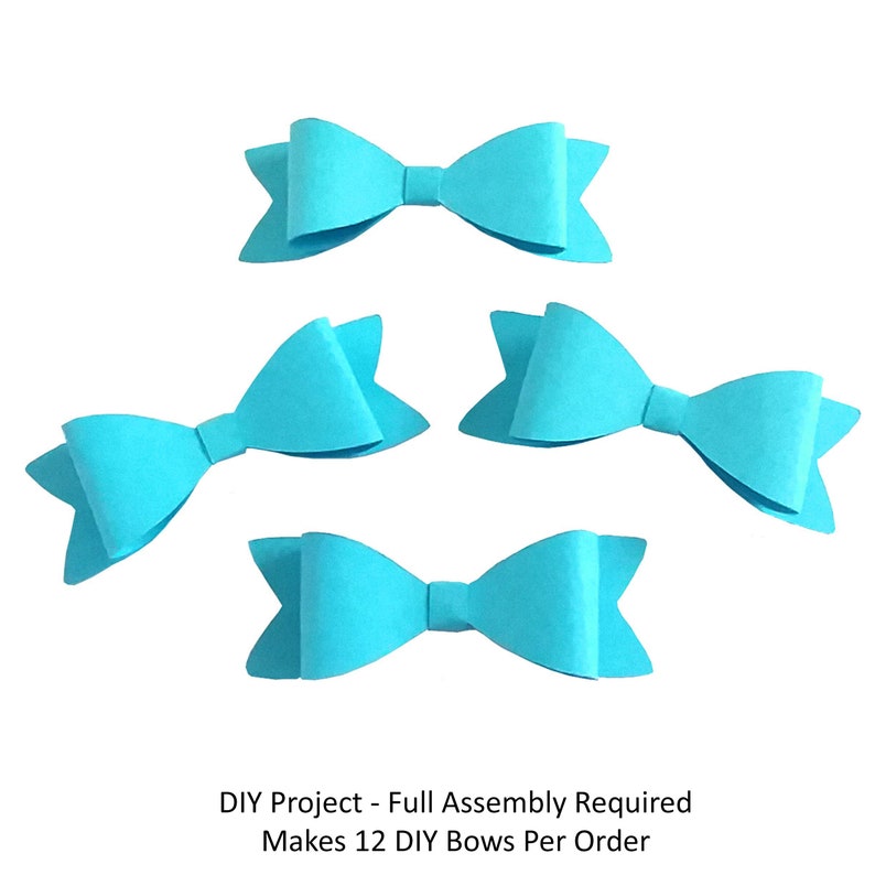 12 Pack - DIY Ocean Blue Paper Bows, Ocean Blue Paper Bows, DIY Paper ...