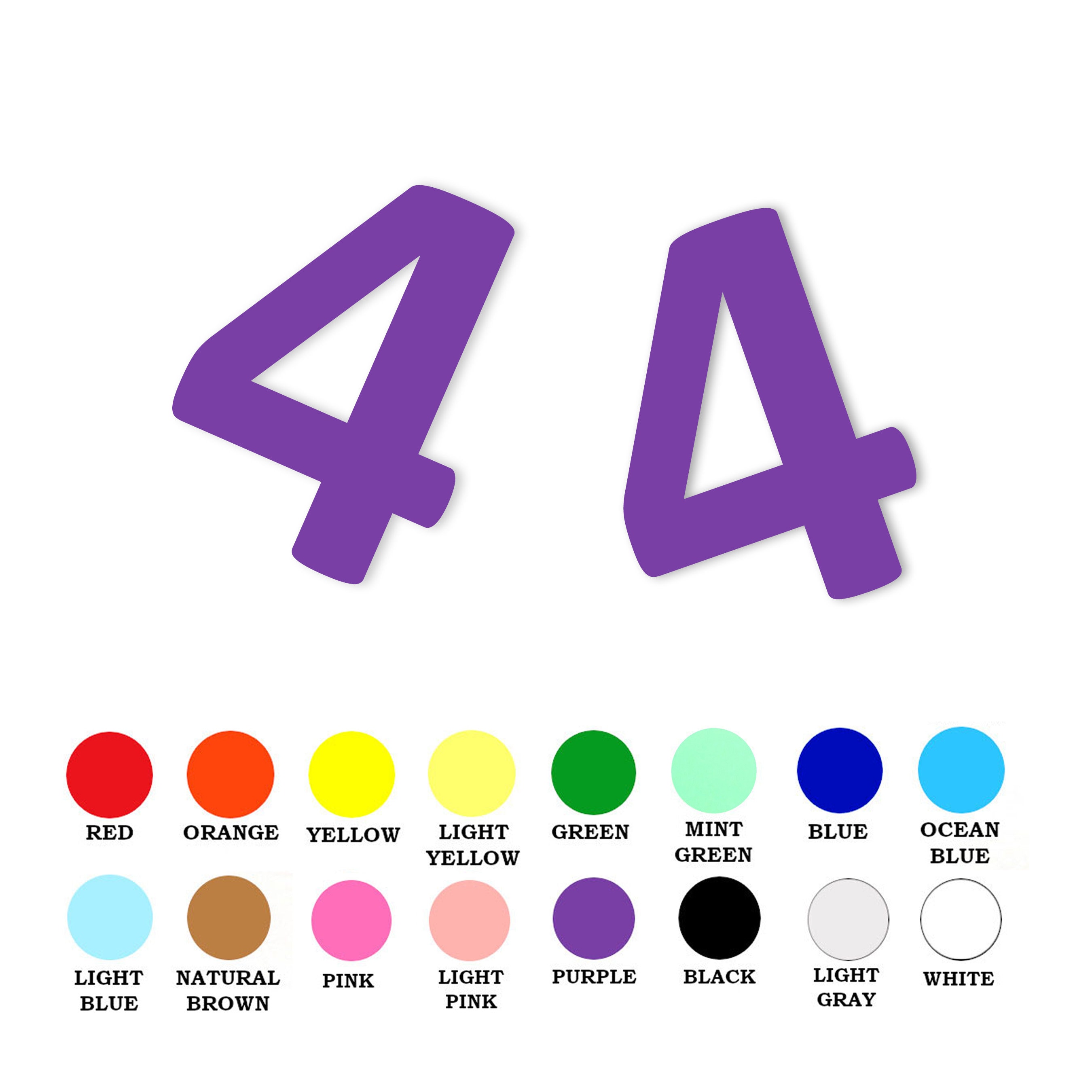Pink Number 4 Clipart