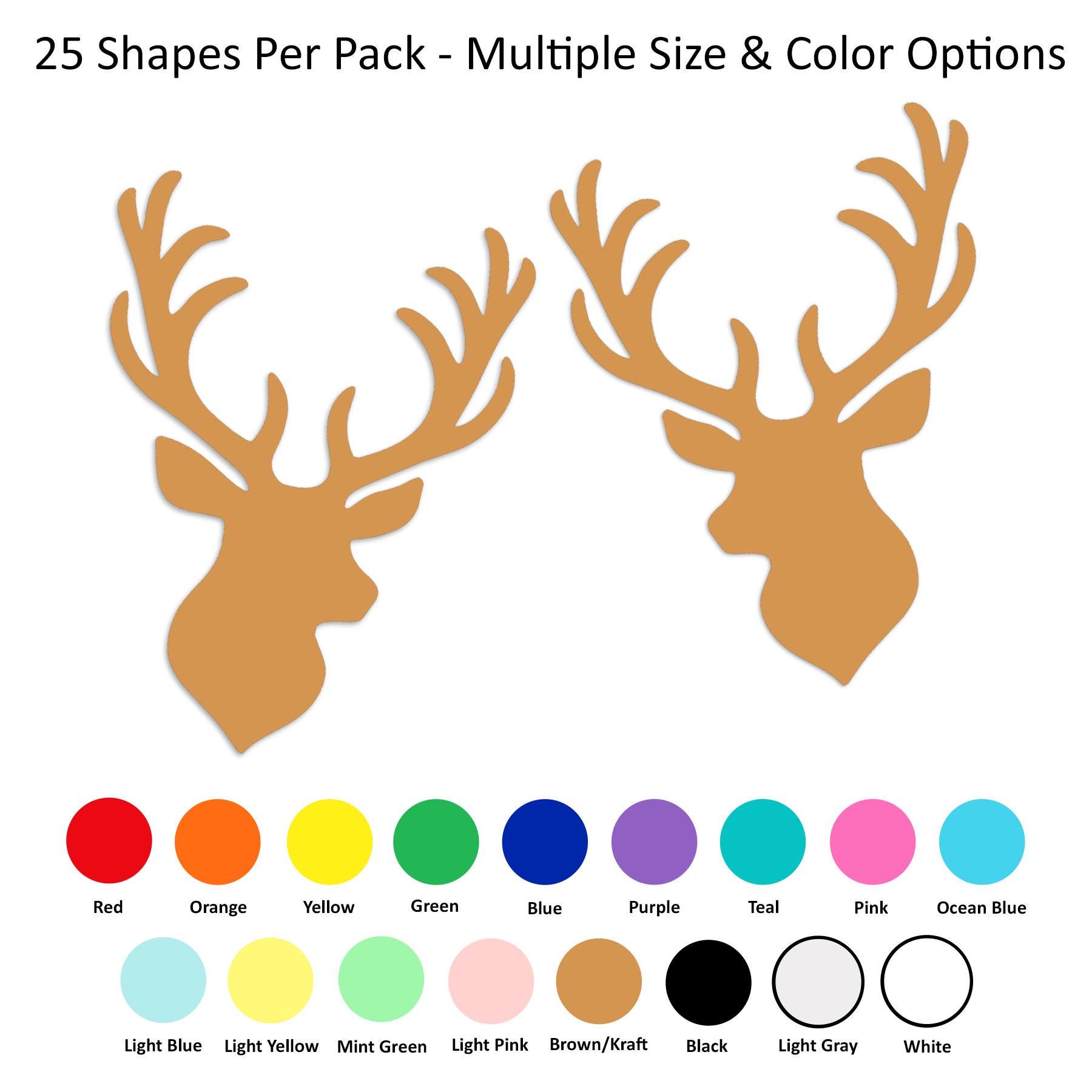 25 Pack - Paper Deer Shape, Deer Head Die Cut, Deer Cut Outs, Paper ...