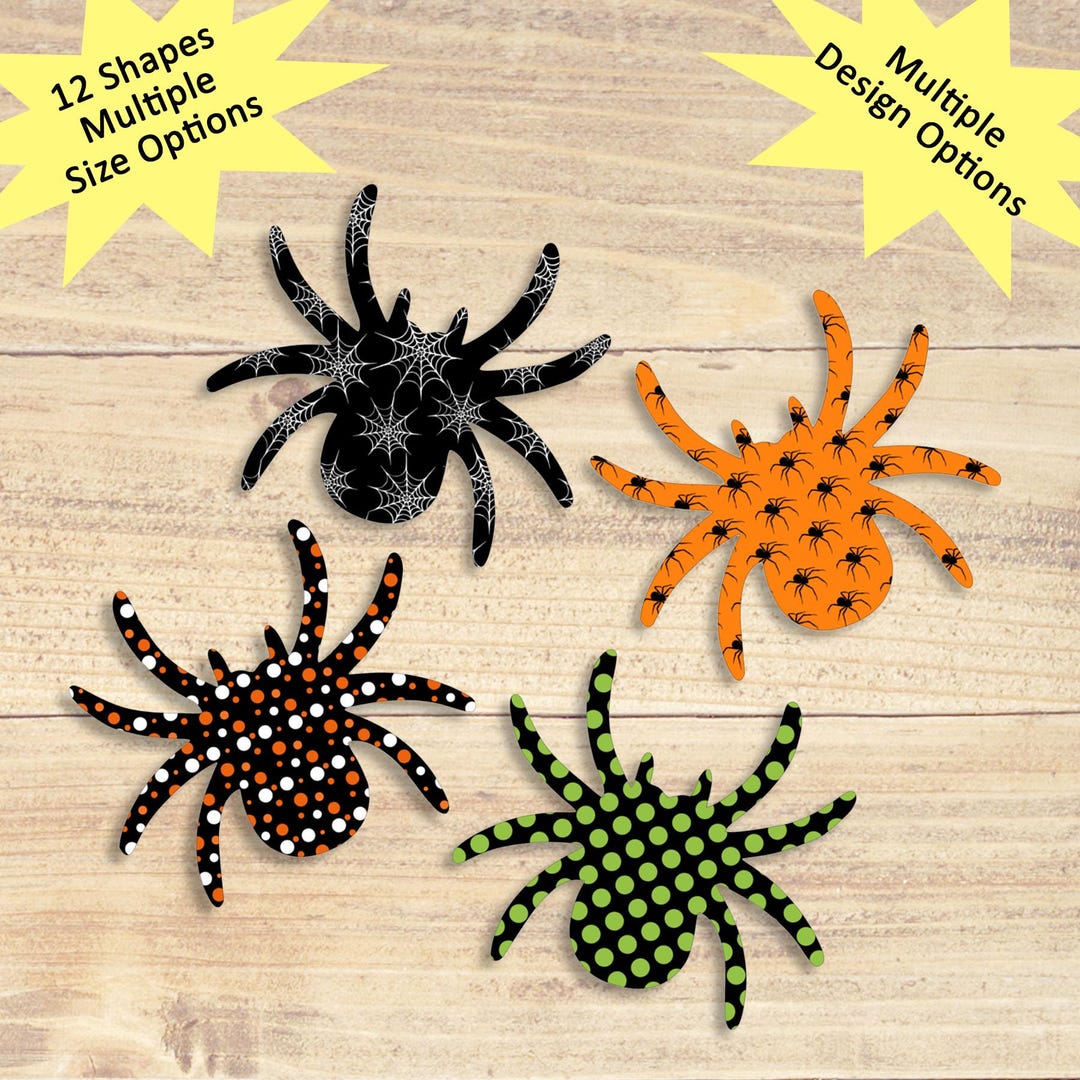 12 Pack - Paper Spider Shapes, Halloween Spider Shapes, Halloween Die ...