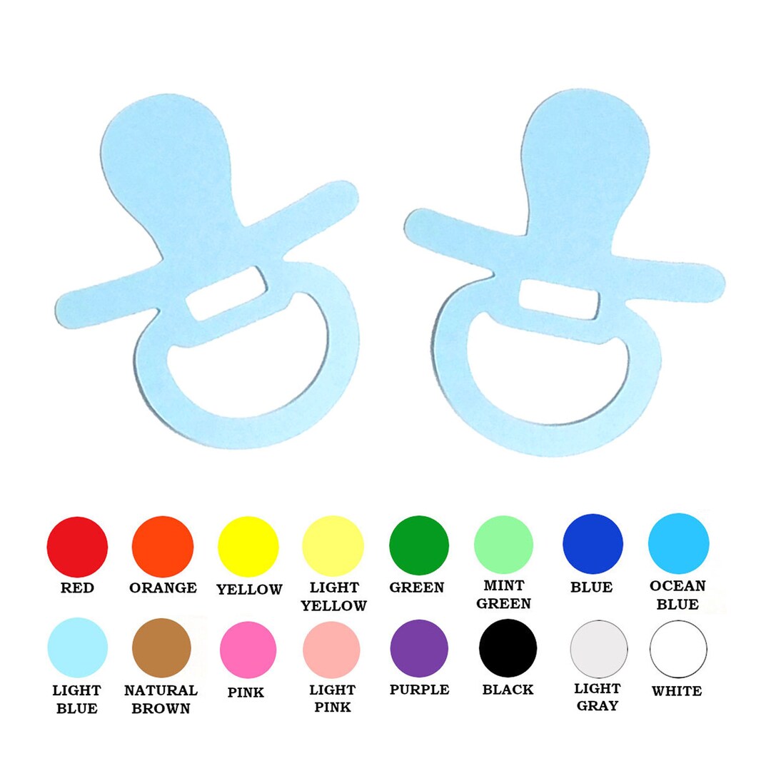 25 Pack Paper Pacifier Shapes, Paper Pacifier, Baby Shower Supplies ...