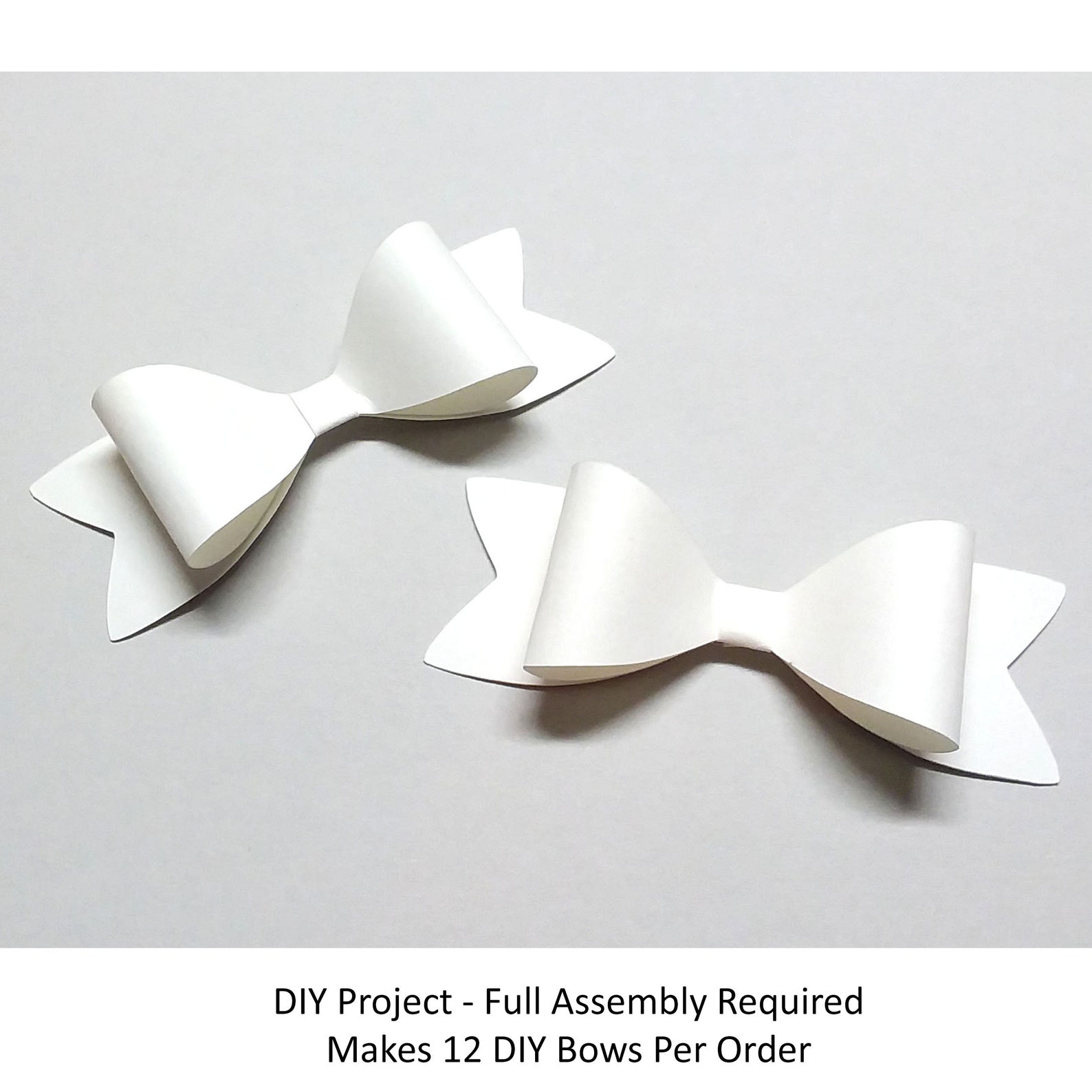 12 Pack - DIY White Paper Bows, White Paper Bows, DIY Paper Bows, Paper ...