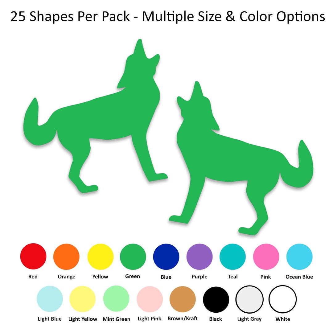 25 Pack - Paper Coyote Shape, Coyote Die Cut, Coyote Cut Outs, Animal ...