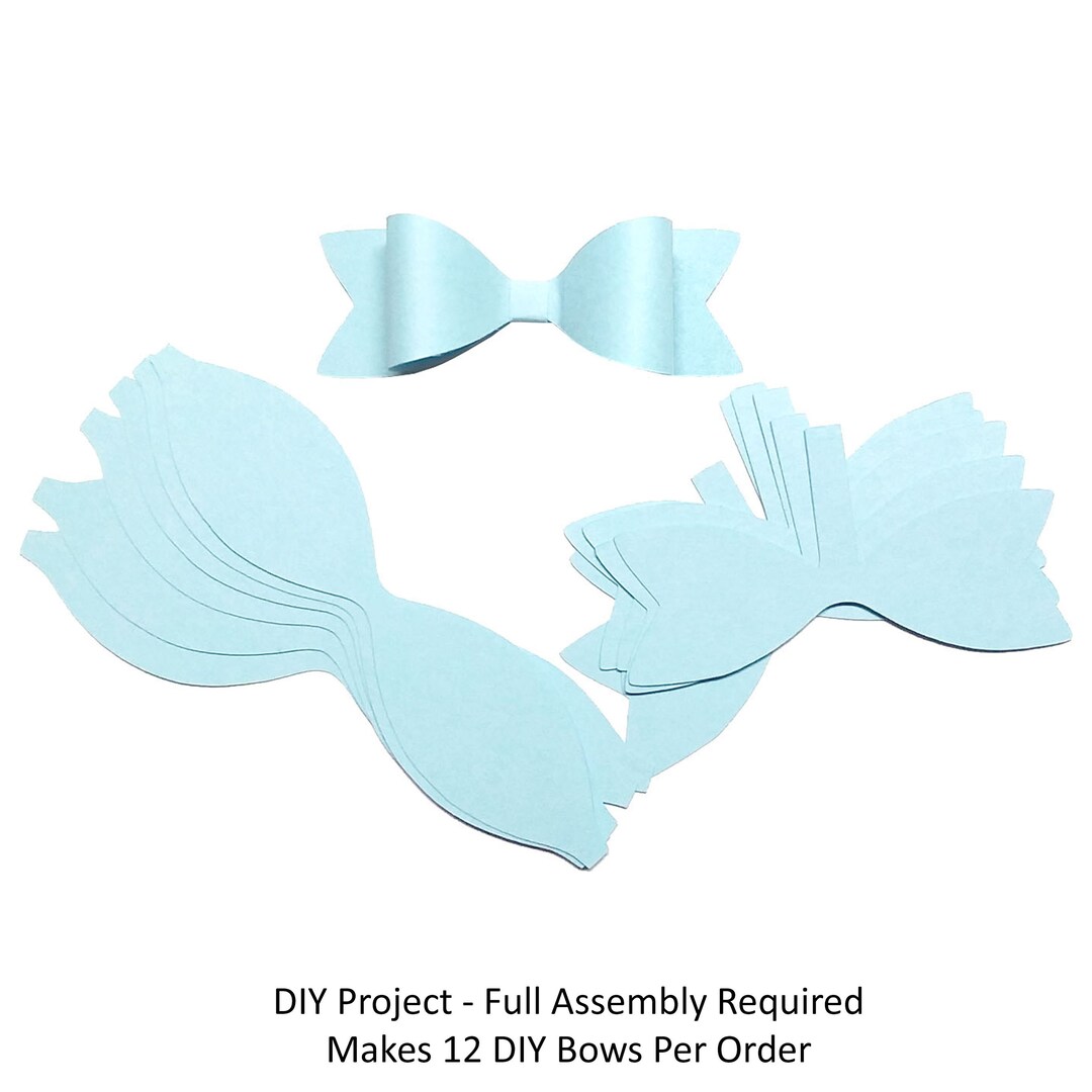 12 Pack - DIY Light Blue Paper Bows, Light Blue Paper Bows, DIY Paper ...