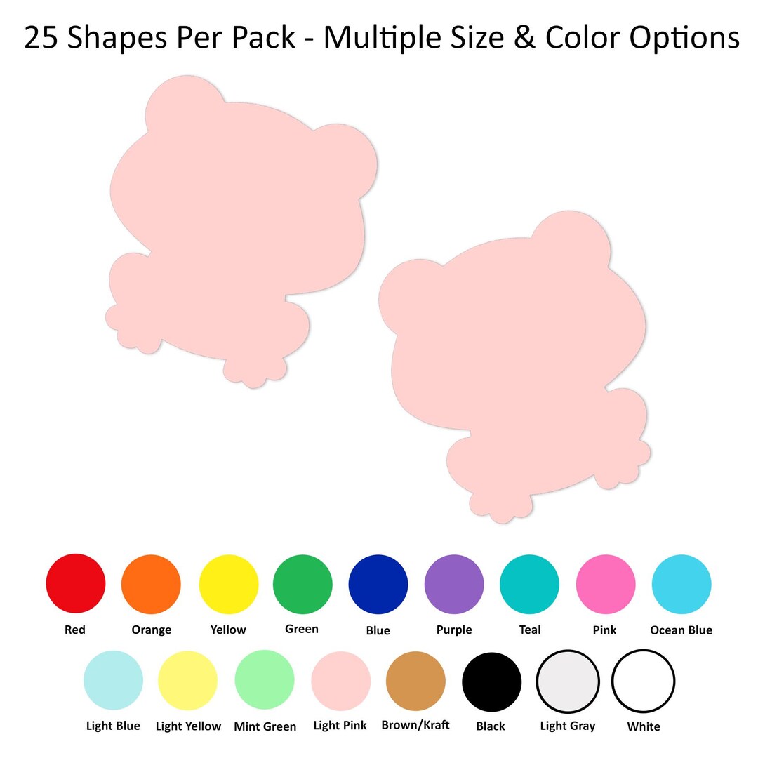 25 Pack - Paper Frog Shape, Frog Die Cut, Frog Cut Out, Forest Animal ...