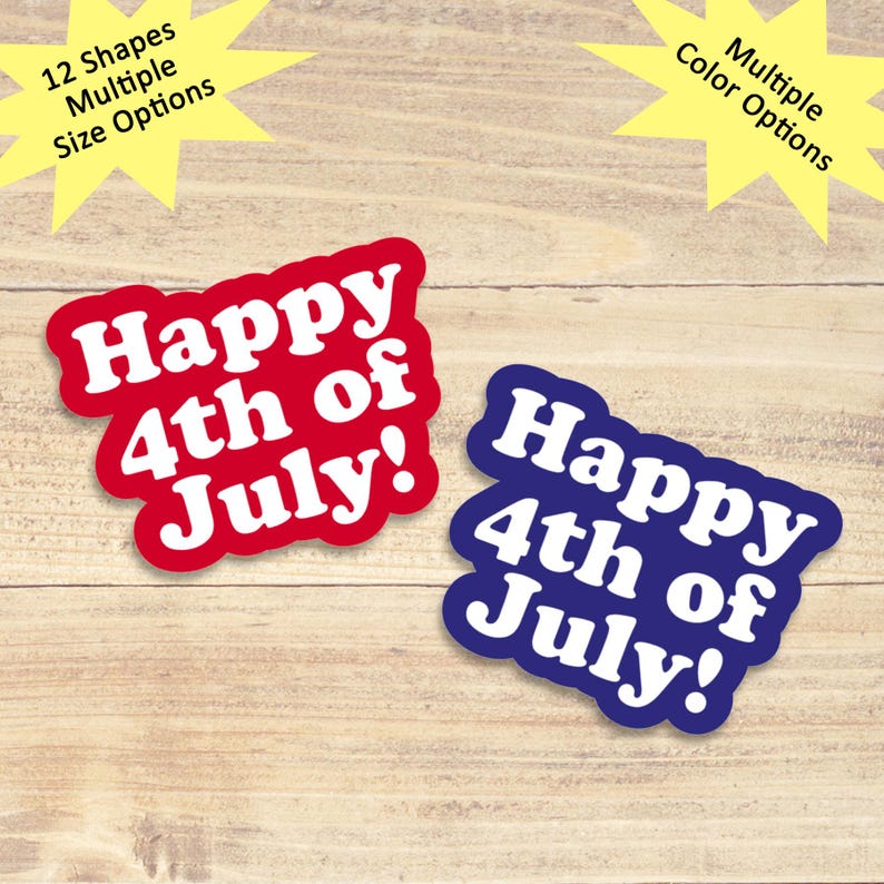12 Pack - Paper Happy 4th of July Shapes, Fourth July Paper Words ...