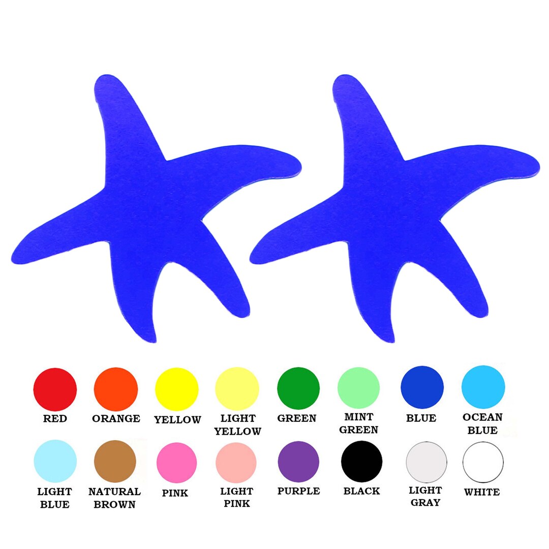 25 Pack - Paper Starfish Shapes, Paper Starfish Cut Outs, Paper ...