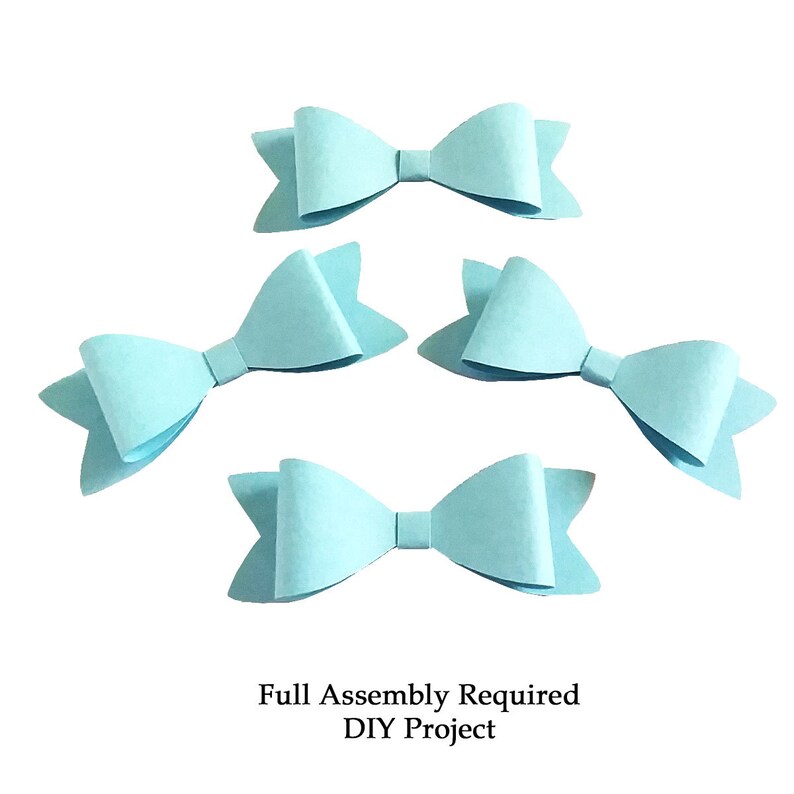 12 Pack - DIY Light Blue Paper Bows, Light Blue Paper Bows, DIY Paper ...