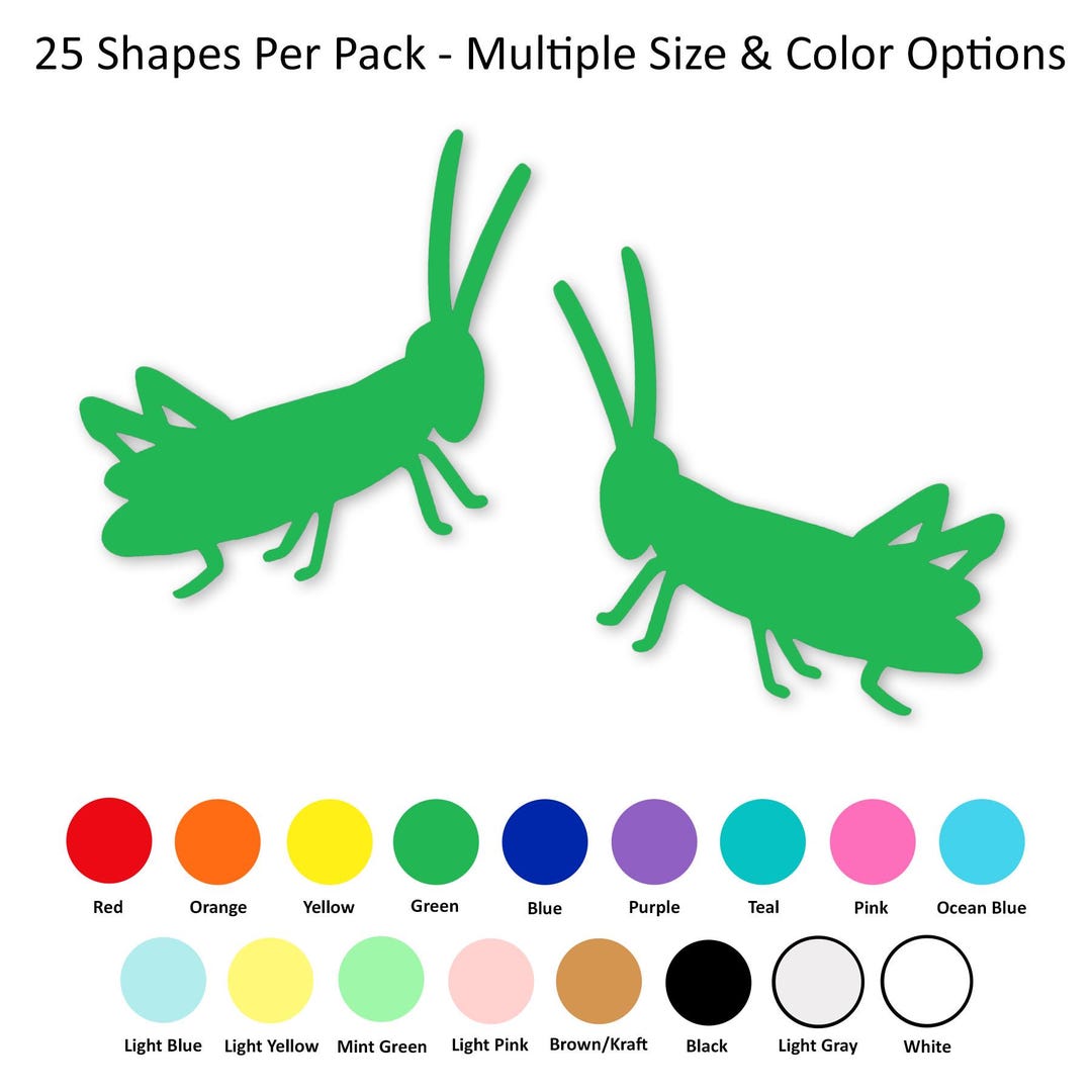 25 Pack - Paper Grasshopper Shapes, Grasshopper Paper Shape ...