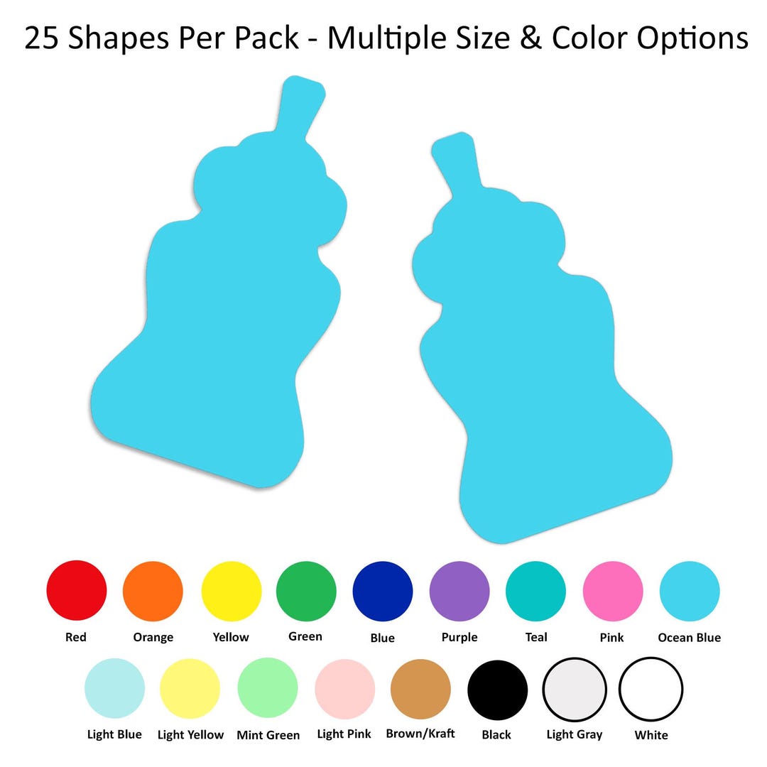 25 Pack - Paper Baby Bottle Shapes, Baby Bottle Die Cut, DIY Baby ...