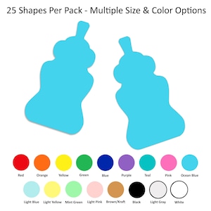 25 Pack - Paper Baby Bottle Shapes, Baby Bottle Die Cut, DIY Baby ...