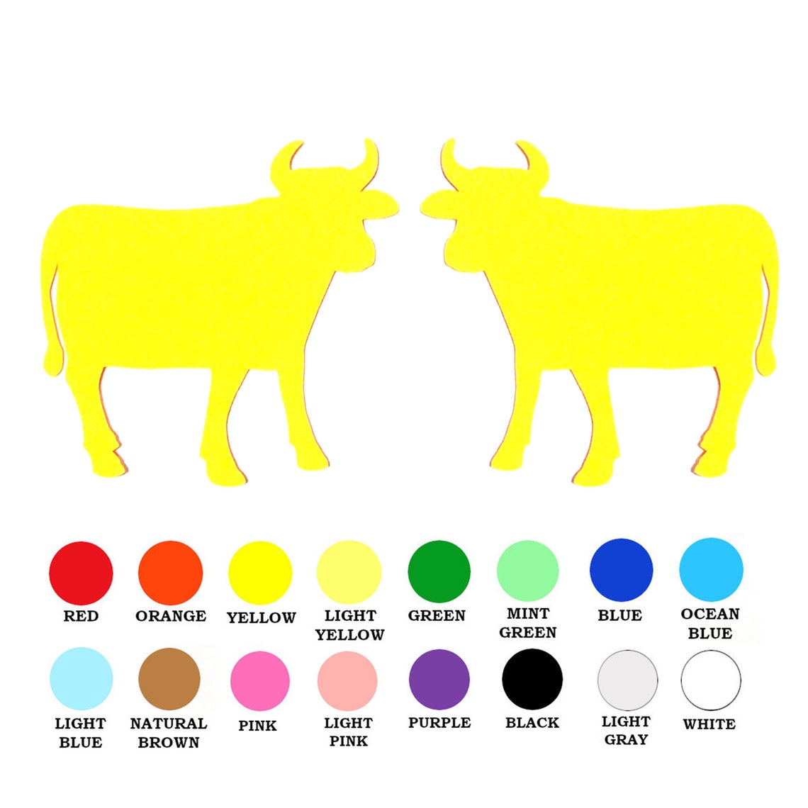 25 Pack Paper Bull Shape Bull Die Cut Paper Bull Cut Out - Etsy