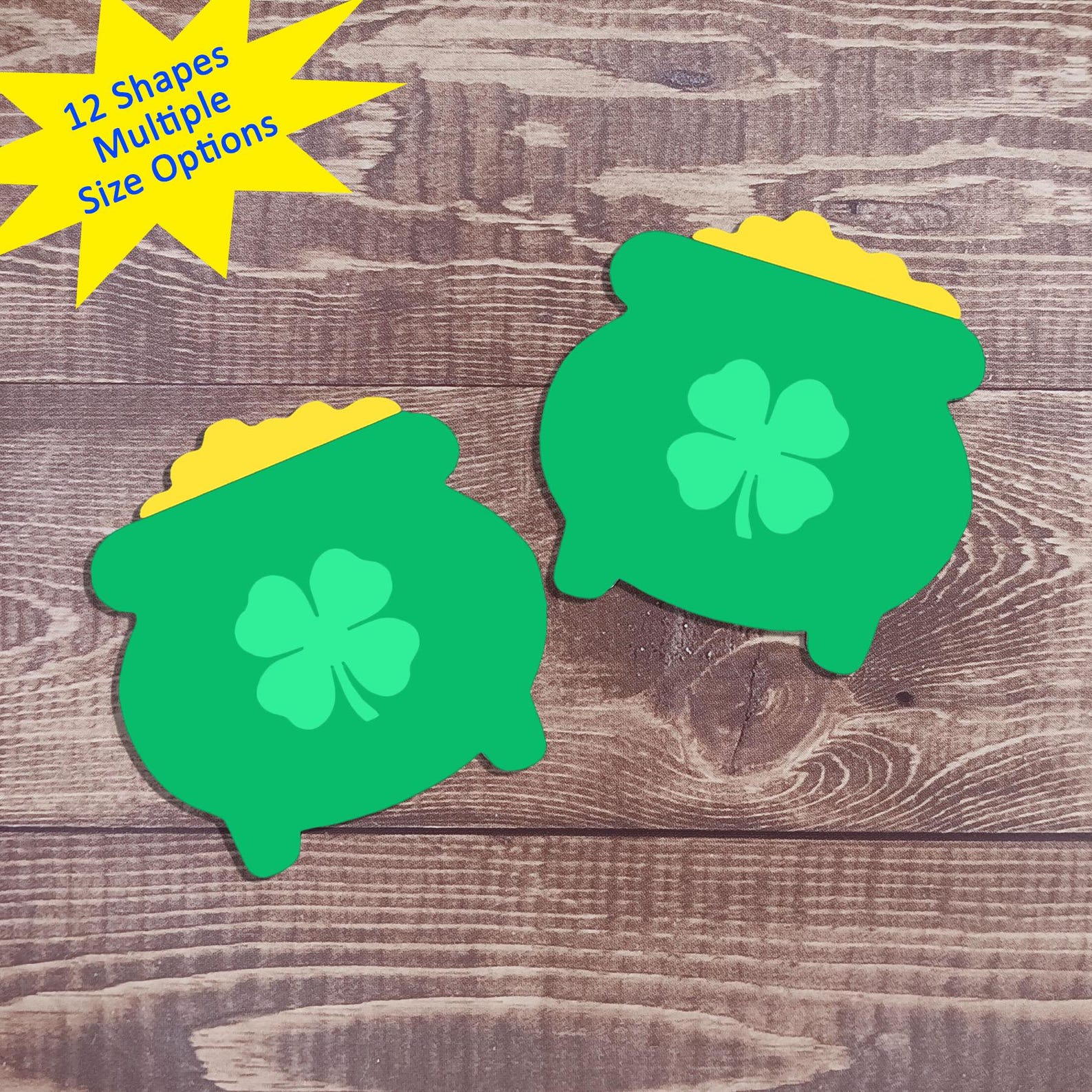 12 Pack - Pot of Gold Paper Shapes, St. Patrick's Day Paper Shapes, St ...