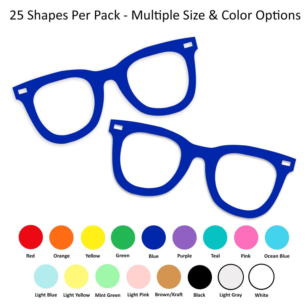 25 Pack - Paper Eyeglass Shapes, Paper Glasses Die Cut, Paper Glasses ...