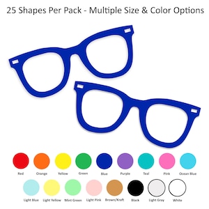 25 Pack - Paper Eyeglass Shapes, Paper Glasses Die Cut, Paper Glasses ...