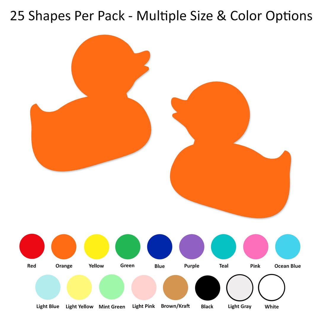 25 Pack - Paper Duck Shapes, Duck Die Cut Shapes, Duck Cut Outs, Farm ...