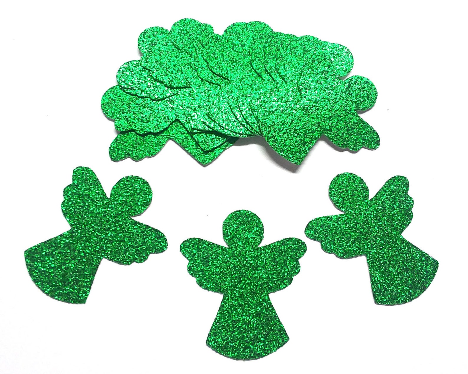 12 Pack Green Glitter Angel Shapes Holiday Glitter - Etsy