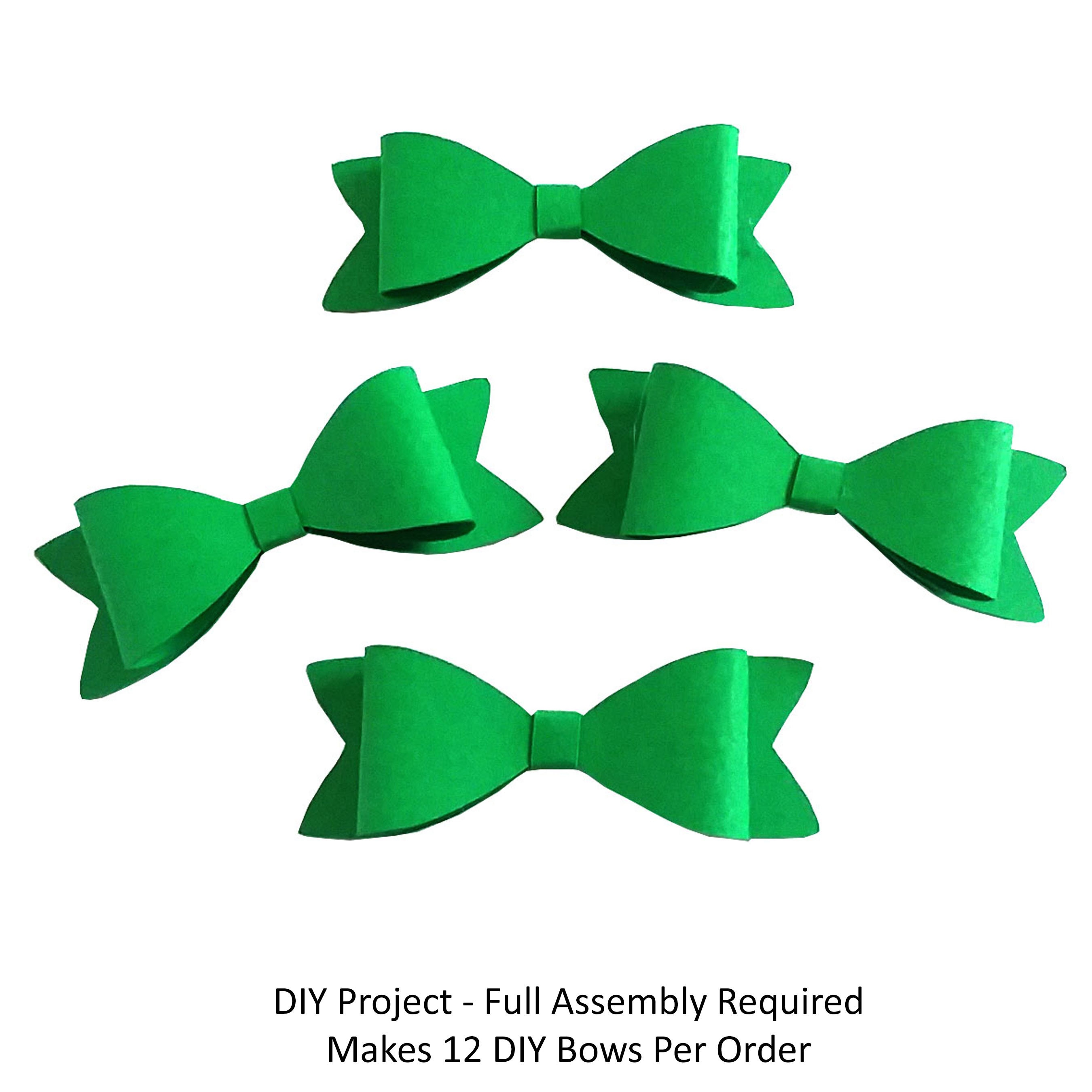 12 Pack - DIY Green Paper Bows, Green Paper Bows, DIY Paper Bows, Paper ...