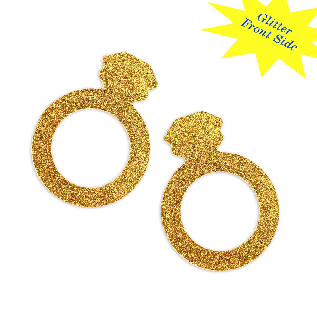 12 Pack - Gold Glitter Ring Shapes, 3 Inch Gold Glitter Rings, Glitter ...