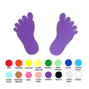 25 Pack - Paper Feet Shapes, Feet Die Cut Shapes, Paper Baby Feet, DIY ...