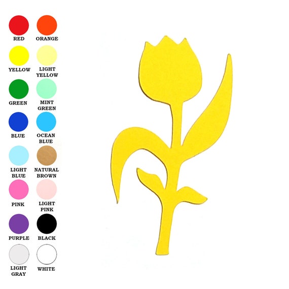 25 Pack Paper Tulip Flower Shape Tulip Flower Die Cut | Etsy