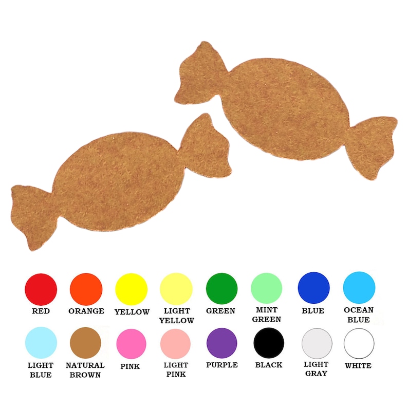 25 Pack - Paper Candy Shapes, Candy Paper Shape, Long Candy Paper Shape ...