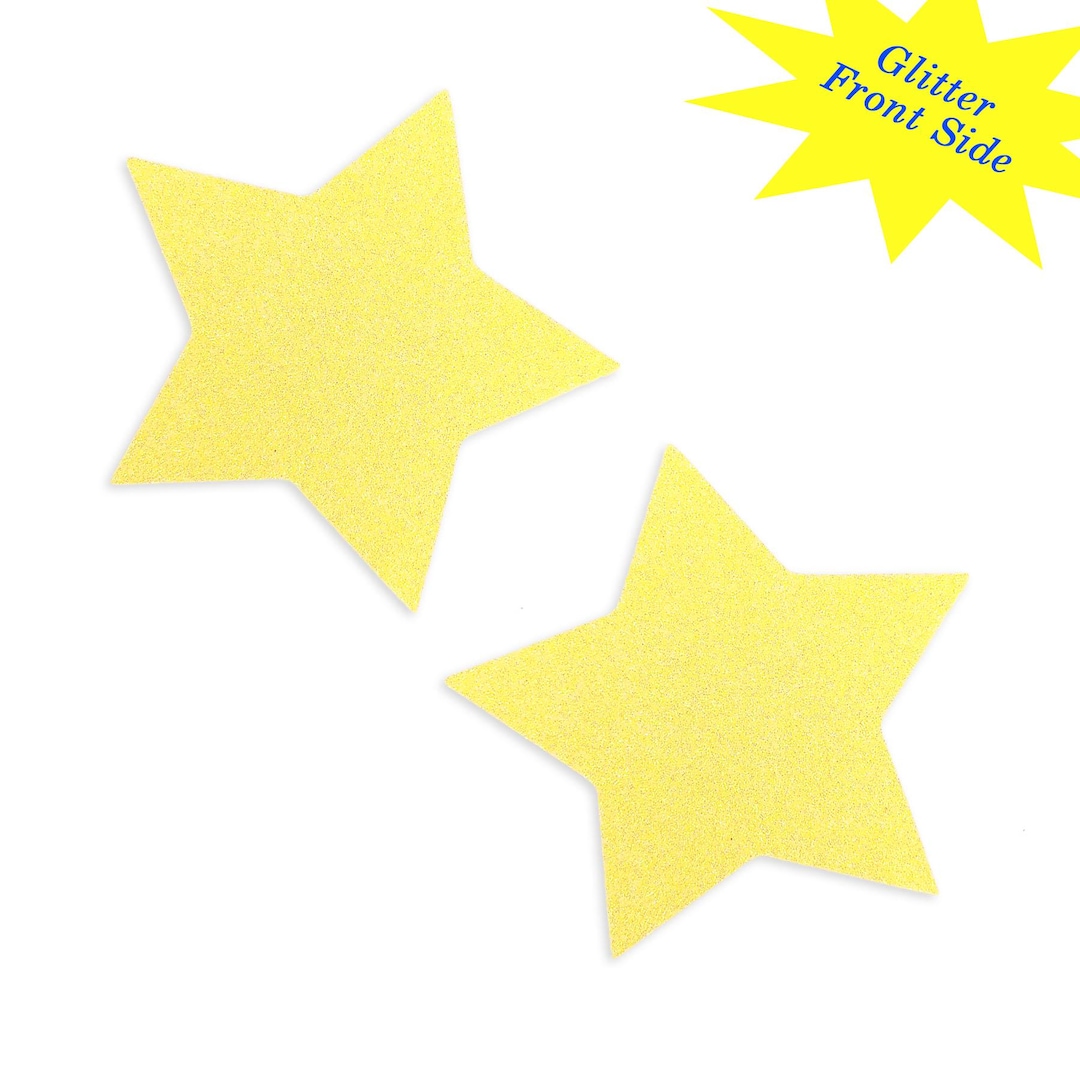 15 Pack - Yellow Glitter Star Shapes, 3 Inch Yellow Glitter Stars ...