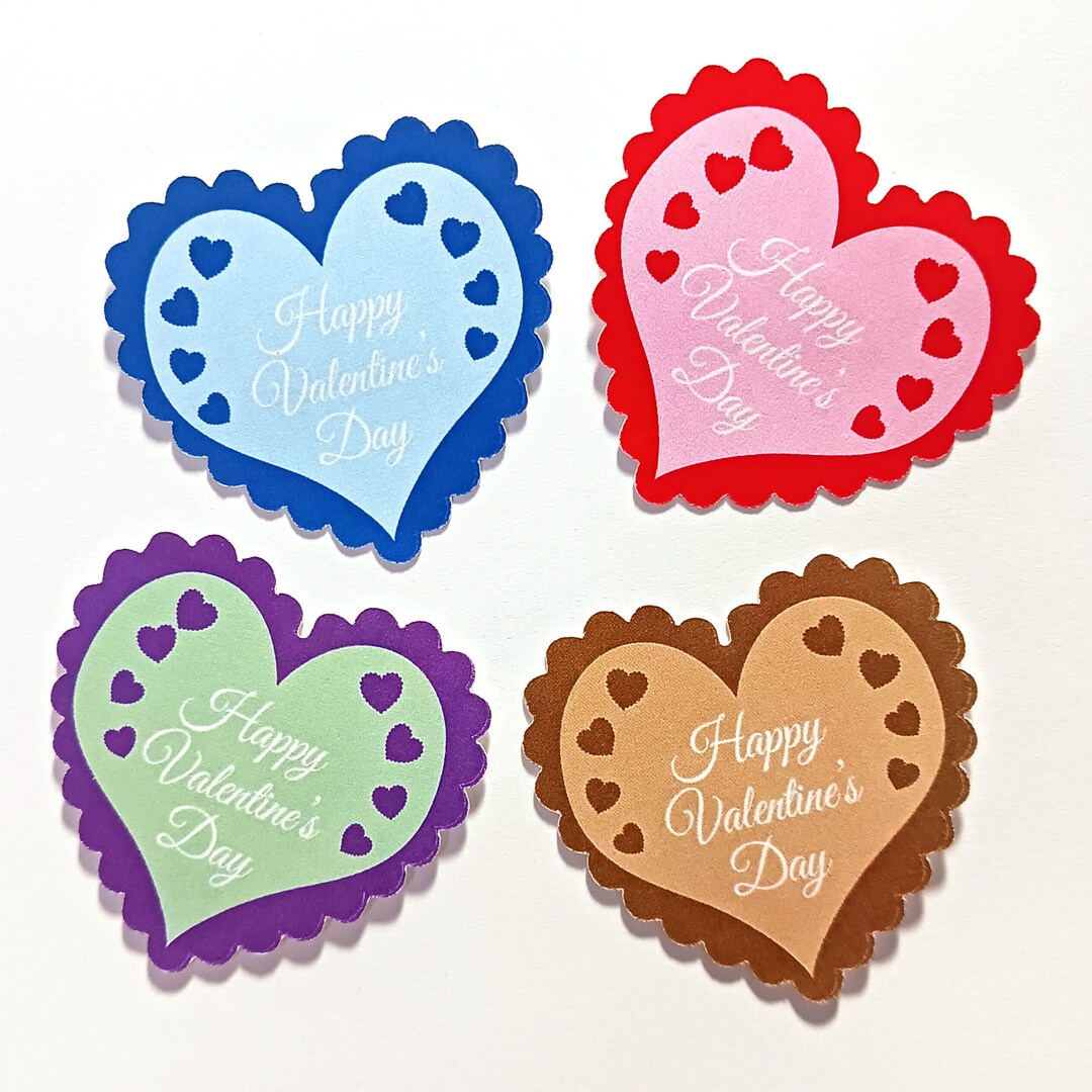 12 Pack - Paper Scallop Heart Shapes, Paper Scalloped Heart Cut Out ...