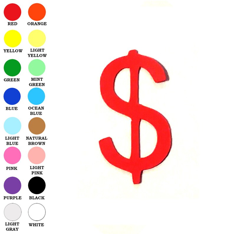 25 Pack Paper Dollar Sign Shape Dollar Sign Die Cut Dollar | Etsy