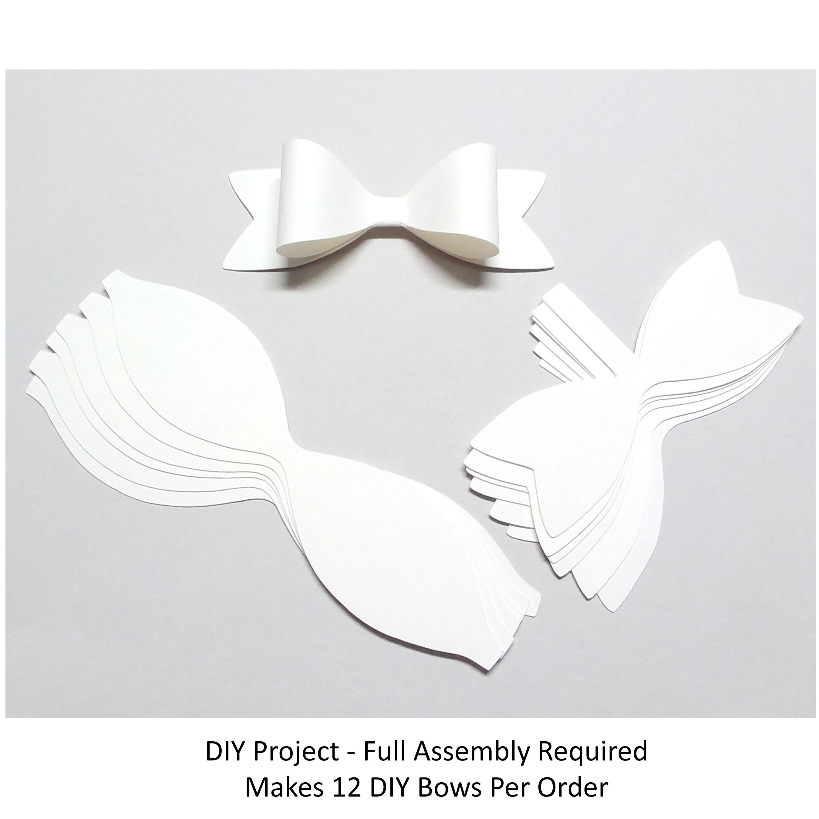 12 Pack DIY White Paper Bows White Paper Bows DIY Paper - Etsy