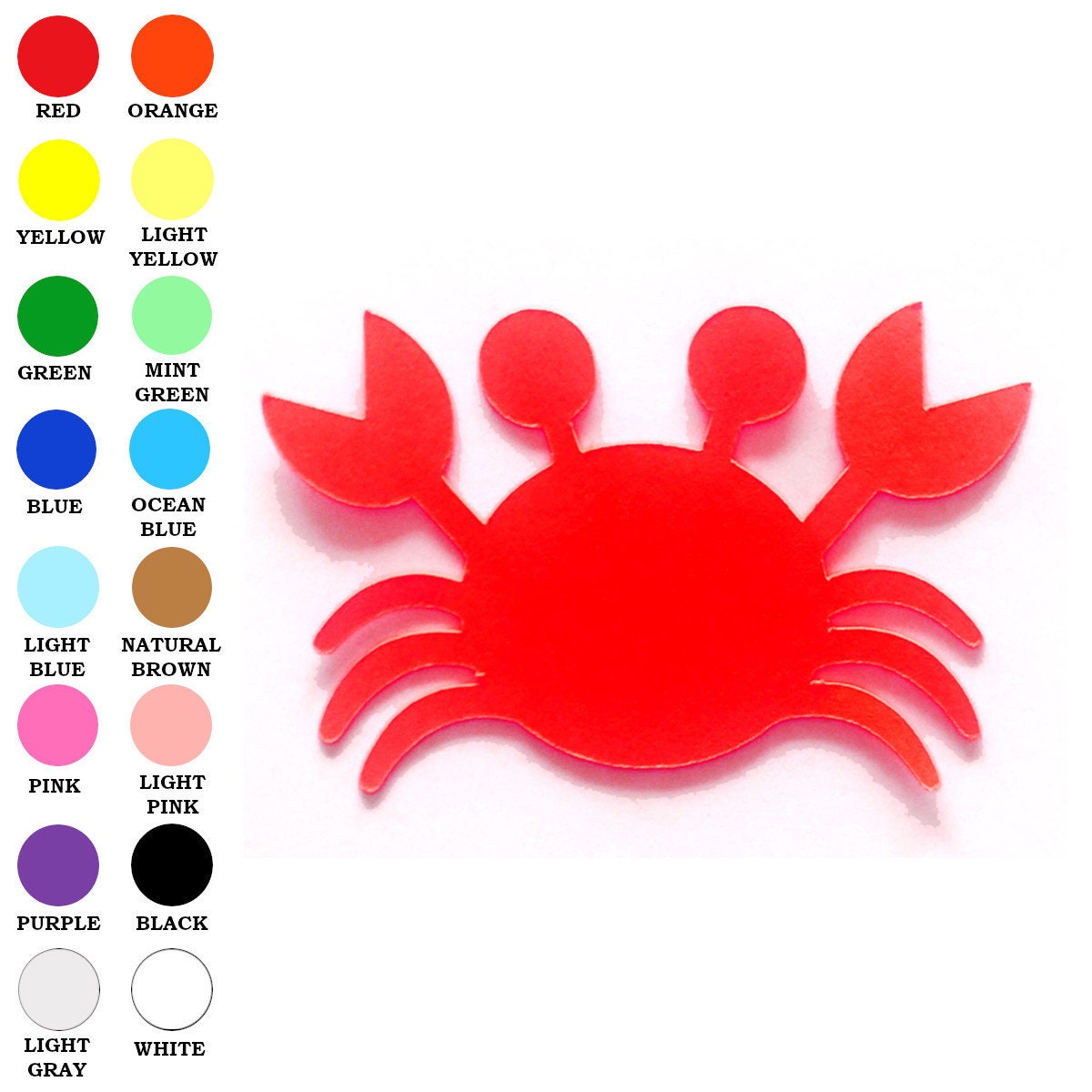 25 Pack Paper Crab Shape Crab Die Cut Crab Cut Outs Paper | Etsy