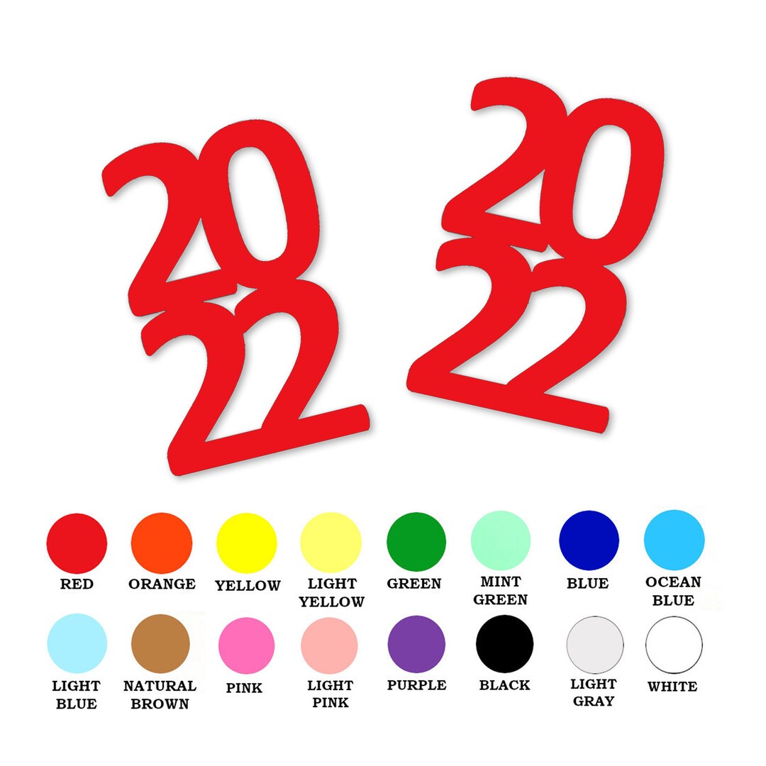 25 Pack - 2022 New Year Numbers, Paper 2022 Shape, Paper 2022 Die Cut ...