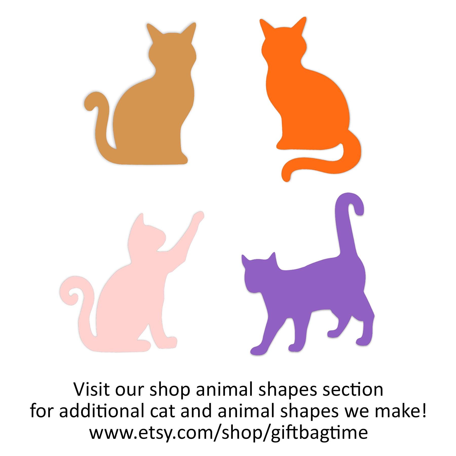 25 Pack - Paper Cat Shapes, Cat Paper Shape, Halloween Paper Shapes ...