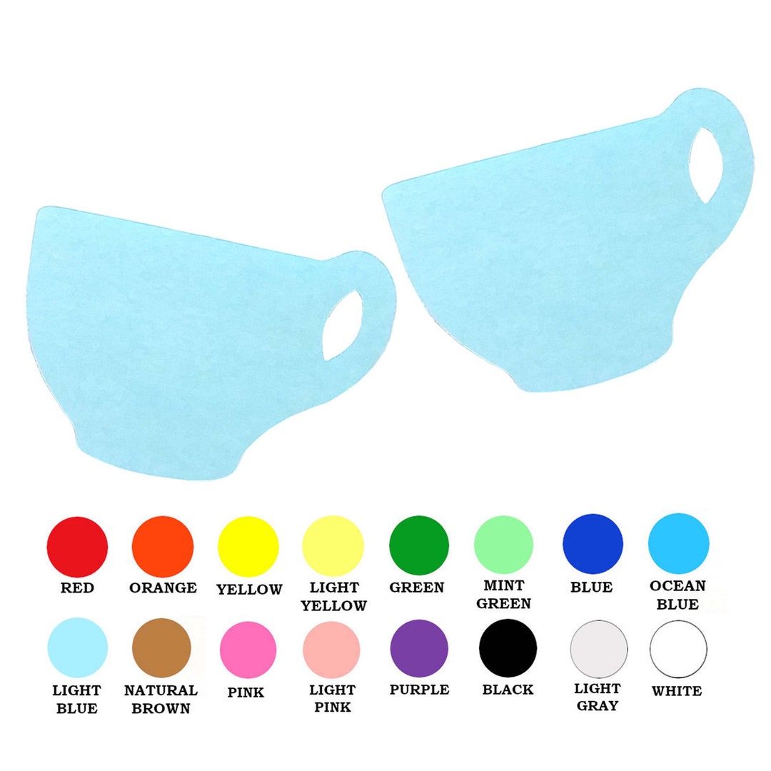25 Pack - Paper Tea Cup Shapes, Tea Cup Shape, Tea Cup Paper Cut Out ...