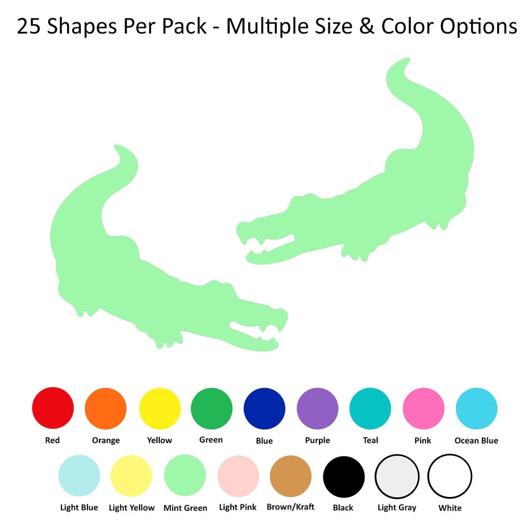 25 Pack - Paper Alligator Shape, Paper Alligator Shape, Alligator Die ...