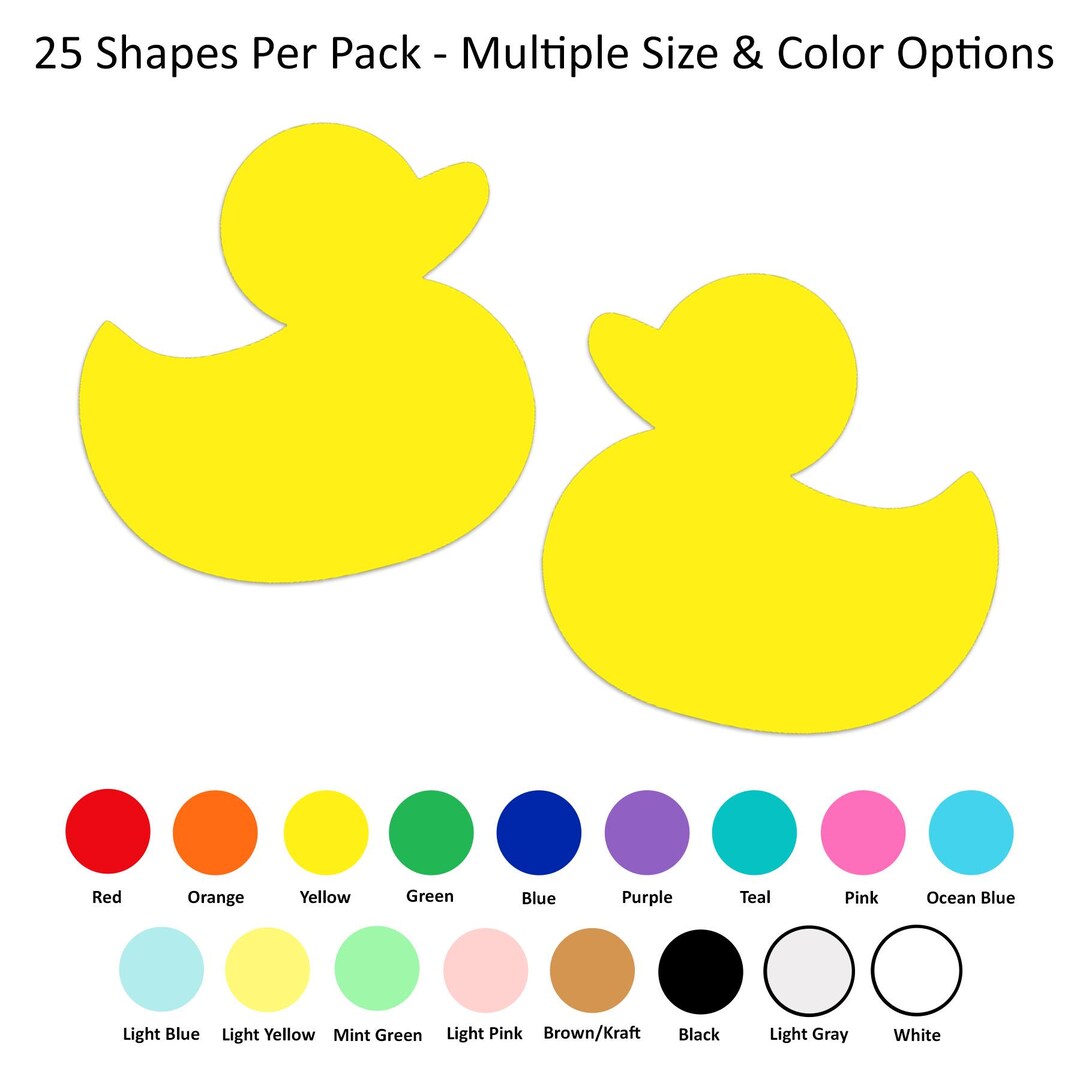25 Pack - Paper Duck Shape, Duck Die Cut, Paper Duck Cut Outs, Farm ...